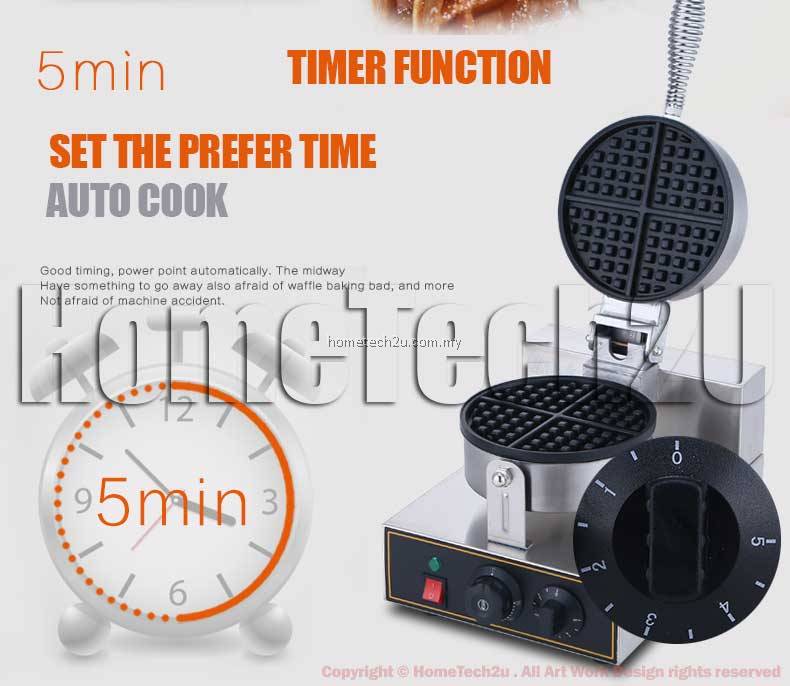 Homelux Commercial Electric Single Waffle Maker Baker Non Stick Waffle ...