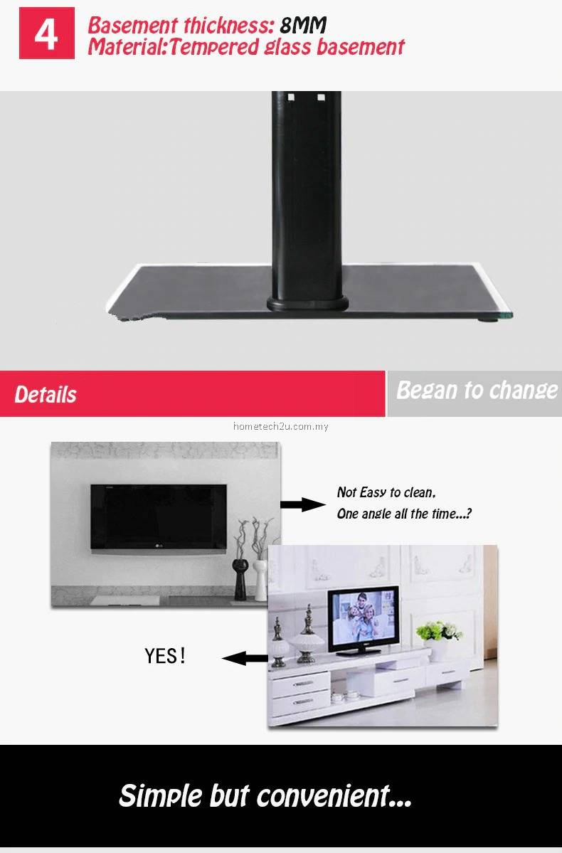 Tabletop TV Table Monitor Stand Universal TV Desk Stand/Base LCD LED TV ...