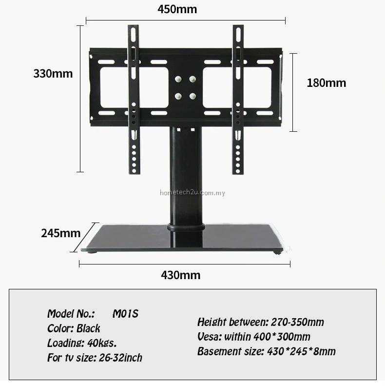 Tabletop TV Table Monitor Stand Universal TV Desk Stand/Base LCD LED TV ...