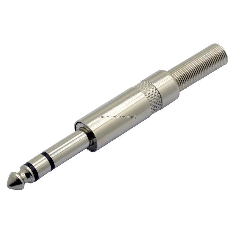 Jack 6.35mm Stereo Metal 1/4 inch Connector 6.35mm Male Audio Plug Wire ...