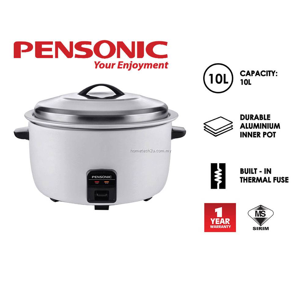 PENSONIC 10L 5kg Rice For 60pax SIRIM Electric Rice PRC-1000 Stainless ...