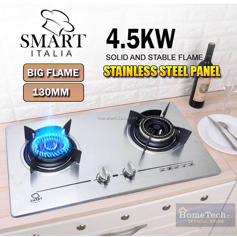 Smart Stainless Steel Built-in Hob Gas Stove Dapur Tanam 4.5KW 130mm ...