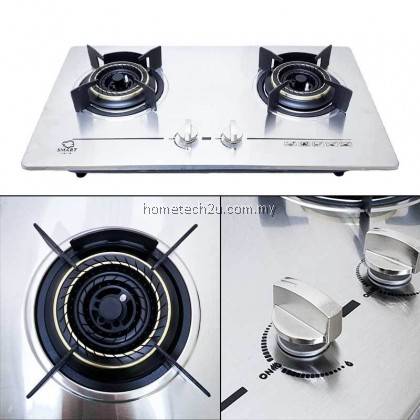 Smart Stainless Steel Built-in Hob Gas Stove Dapur Tanam 4.5KW 130mm ...