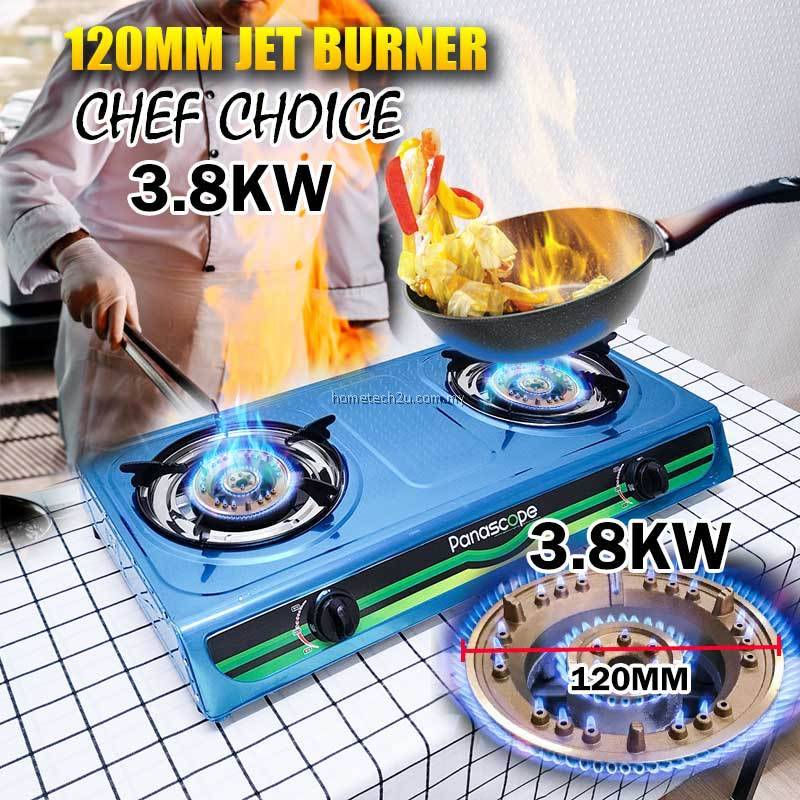 Panascope Double Burner Gas Stove 120mm Burner Dapur Masak