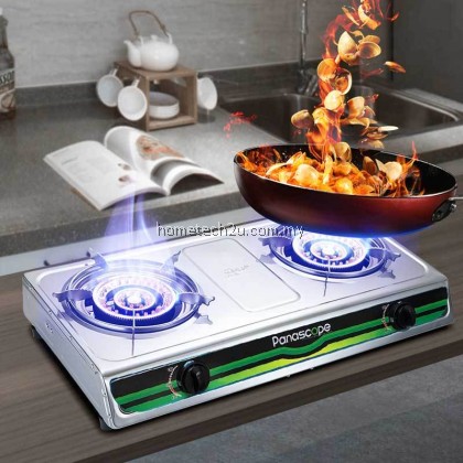 Panascope Double Burner Gas Stove 120mm Burner Dapur Masak