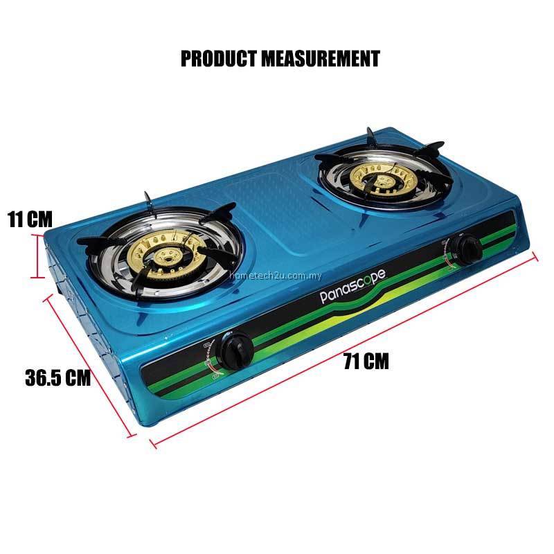 Panascope Double Burner Gas Stove 120mm Burner Dapur Masak