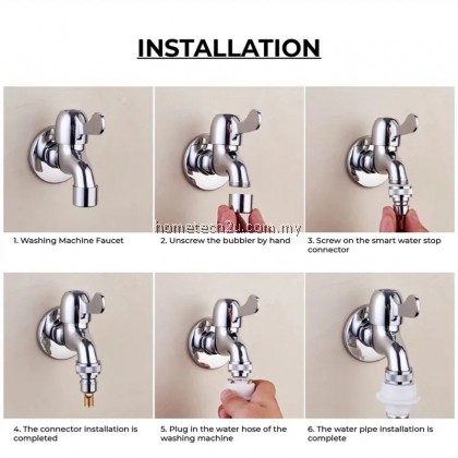Washing Machine Inlet Hose Water Faucet Adapter with Special Stop Valve ...