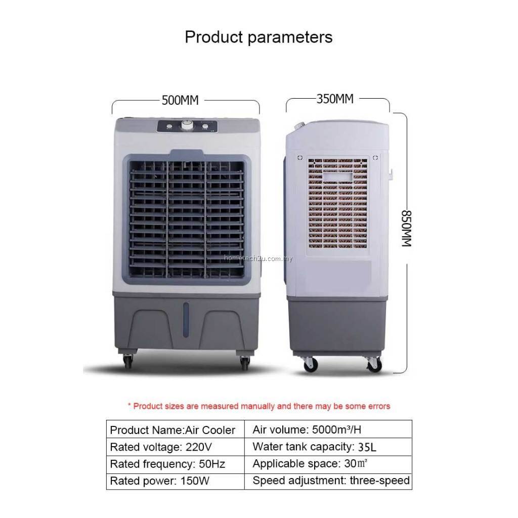 TIKKA Evaporative Portable Air Cooler 35L Cooling Fan Big Heavy Duty