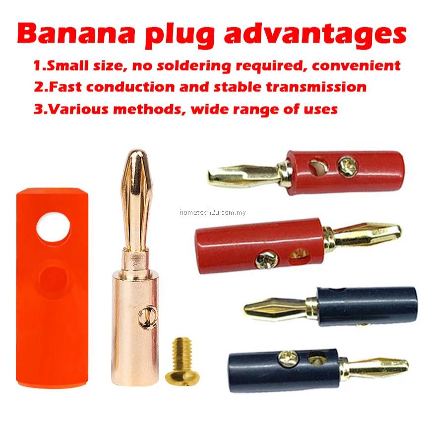 4mm Banana Male Plug + Female Socket Connector Screw Terminal Binding ...