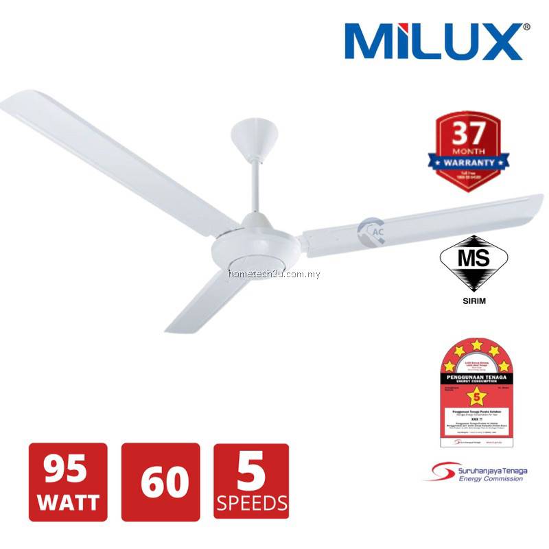 MILUX CEILING FAN 60" REGULATOR MCF-6001 WHITE /MOCHA