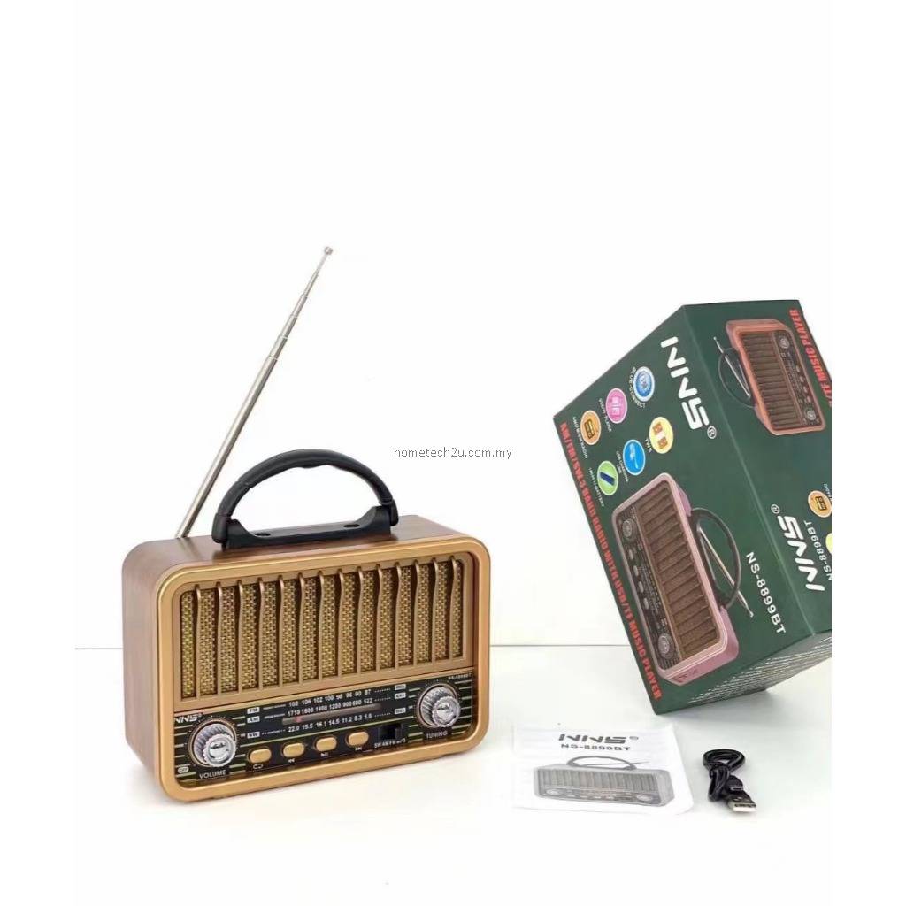 Retro Radio NS-8899BT Wooden Vintage Bluetooth Speaker with FM/AM/SW ...