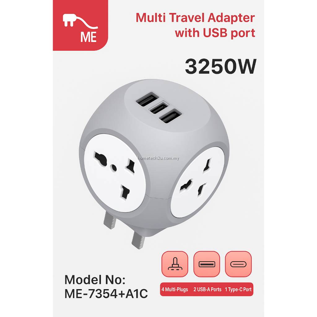 4Way Adapter Universal Socket Power Socket Extension Adapter Type C ...