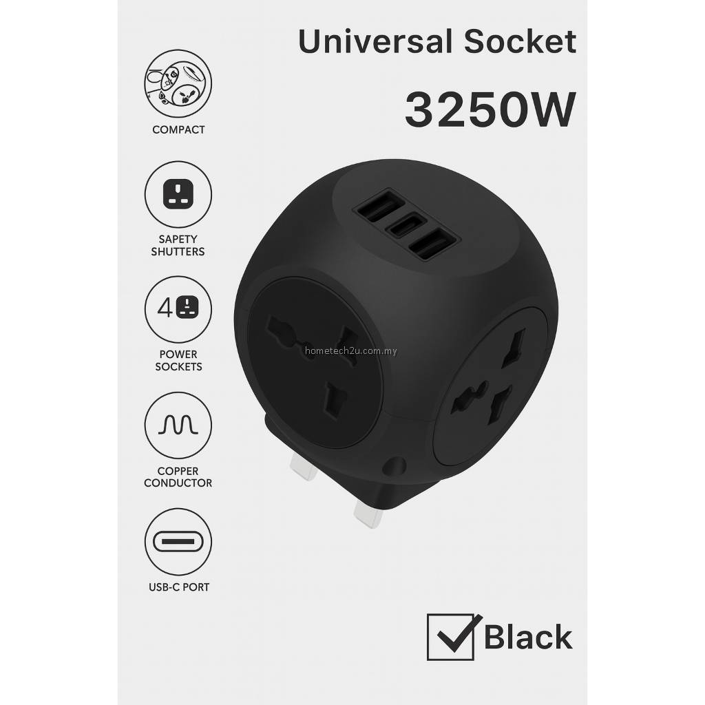 4Way Adapter Universal Socket Power Socket Extension Adapter Type C ...