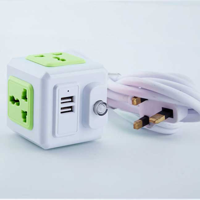 Universal Standard Magic Cube Socket 110-250V 10A 4 Outlets With 2 USB ...