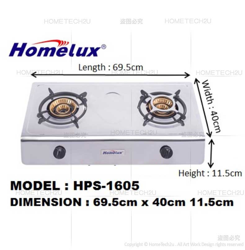 Buy Homelux Double Burner Cyclone Cap Burner Gas Stove Cooker HPS-1605 ...