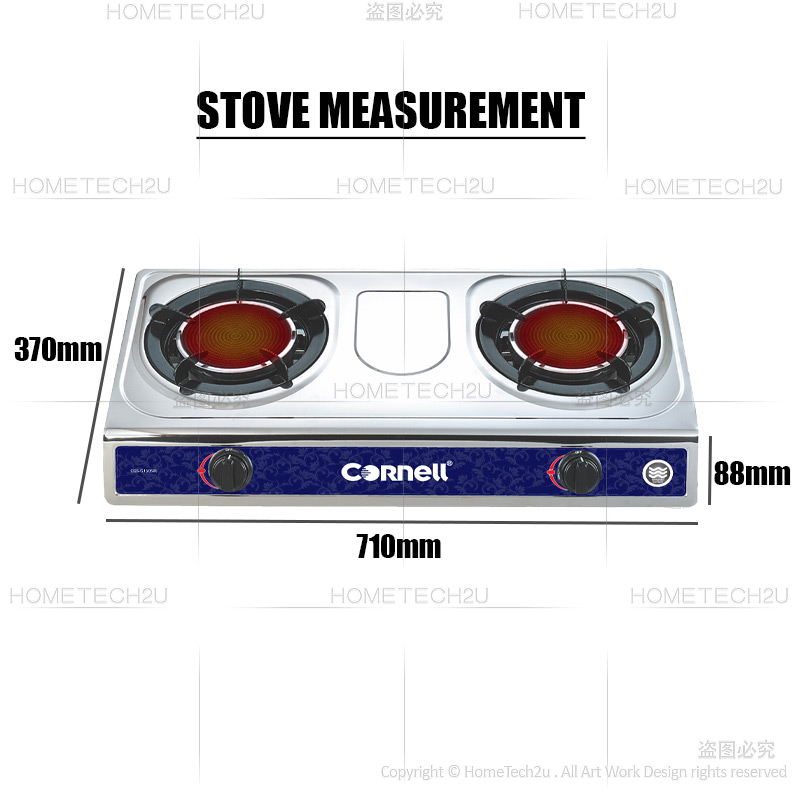 CORNELL 5.0kw Stainless Steel Infrared Gas Stove Cooker Dapur Gas Infra ...
