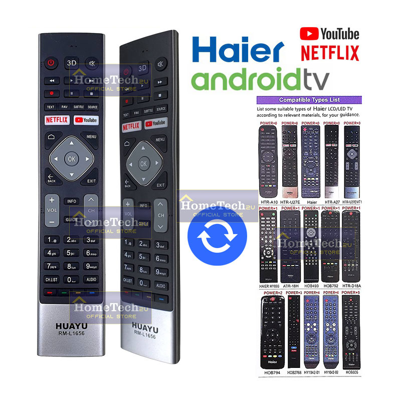 HUAYU HAIER SMART ANDROID TV REMOTE CONTROL RM-L1656