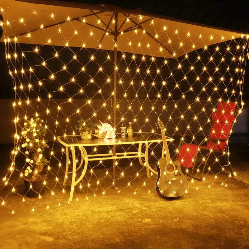 LED Net Mesh String Lights Outdoor Christmas Net Lights Waterproof ...
