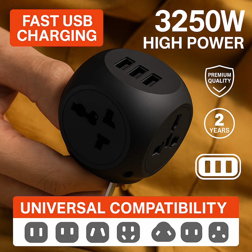 4Way Adapter Universal Socket Power Socket Extension Adapter Type C ...