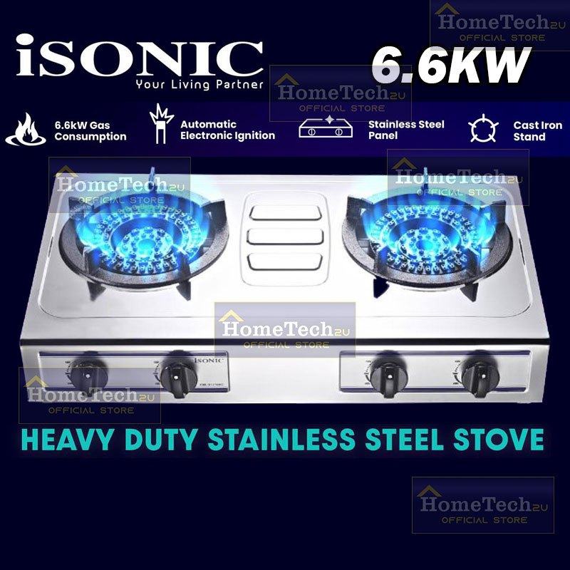ISONIC Heavy Duty Stainless Steel Gas Stove | Single & Double Burner ...