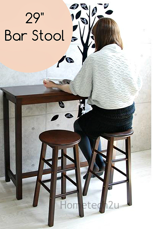 x 2 Units UHome 29" inch Wooden Pub Bar Counter Stool Chair