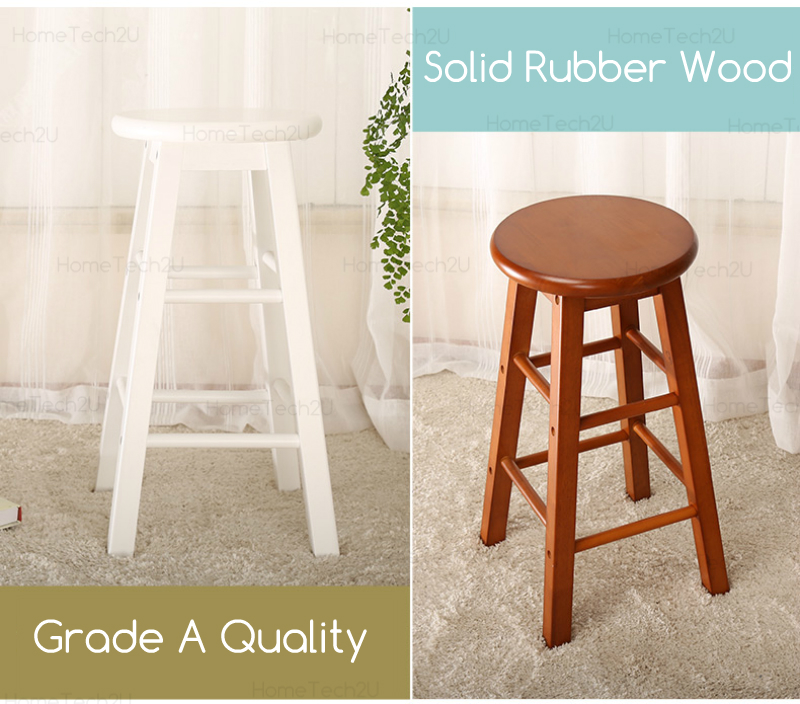 24 Inch Wooden Bar Stool | Rounded Wooden Dining Stool | Wooden Stool ...