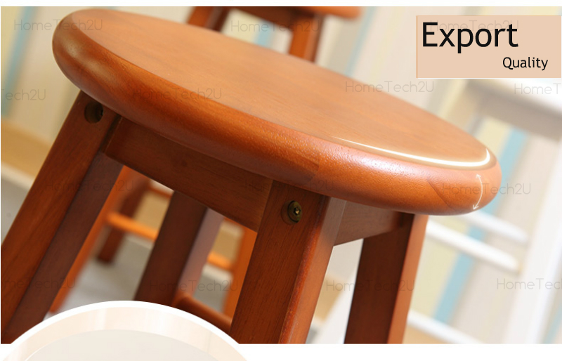 24 Inch Wooden Bar Stool | Rounded Wooden Dining Stool | Wooden Stool ...